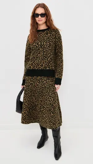 LE BOP Cheetah A-line Skirt