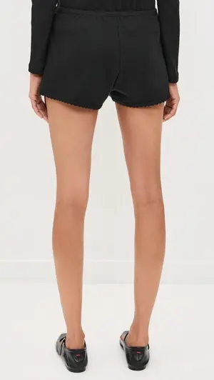 LESET Pointelle Boxer Shorts - Black