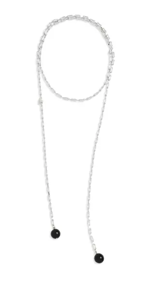 Rachel Comey Baguette Crystal Lariat Necklace - Black