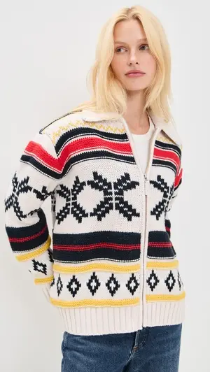 OGD ONE GREY DAY Marisol Fair Isle Knit Jacket
