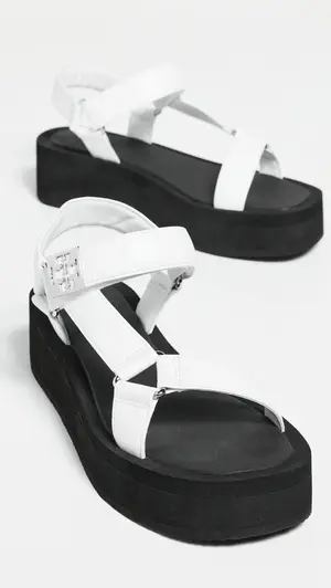 Tory Burch Mellow Platform Sandals - Optic White/silver/black
