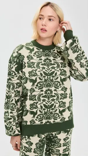 THE LULO PROJECT Floral Pullover Sweater