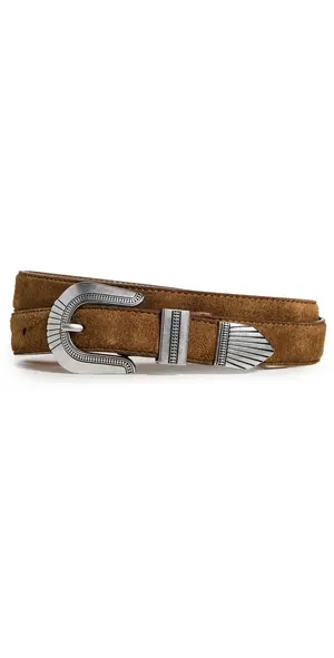 Madewell Overt Western Belt - Warm Chestnut Suede