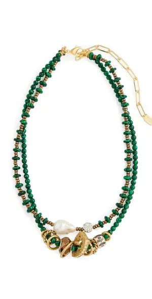ELIZABETH COLE Alona Layered Necklace - Jade