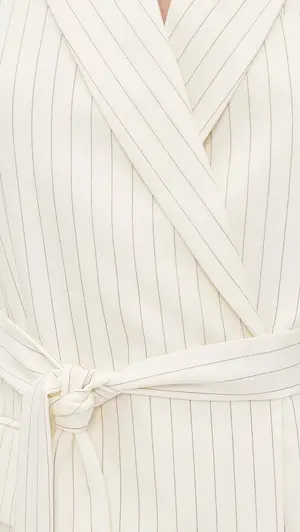 Good American Belted Pinstripe Blazer - Chestnut  Stripe