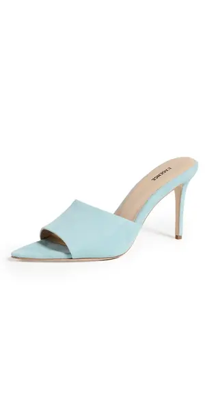 L'Agence Lolita Suede Mules - Pale Blue