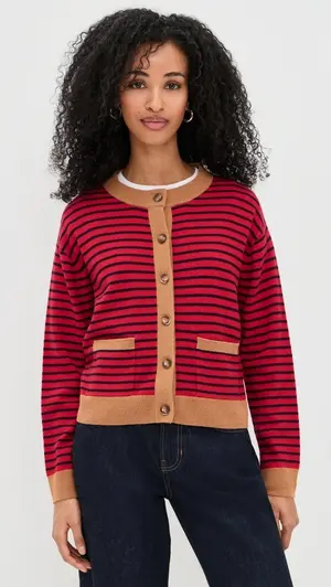 Xirena Lillian Cardigan - Red Stripe