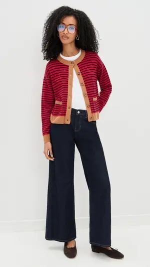 Xirena Lillian Cardigan - Red Stripe
