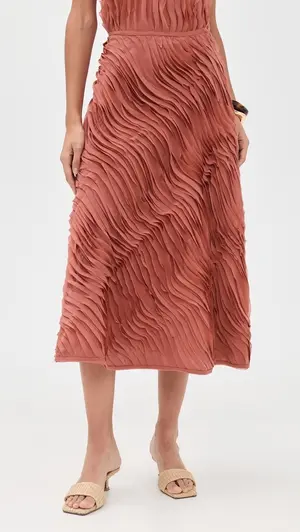 Ulla Johnson Amiko Ruffle-trimmed Skirt - Chestnut