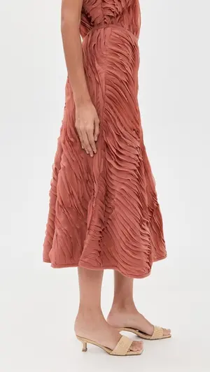 Ulla Johnson Amiko Ruffle-trimmed Skirt - Chestnut