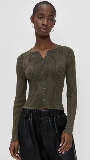 LESET Blake Ribbed Cardigan
