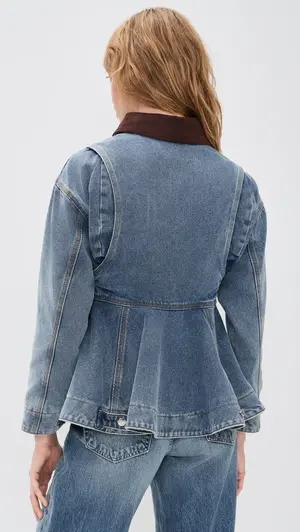 Line & Dot Mottle Denim Jacket