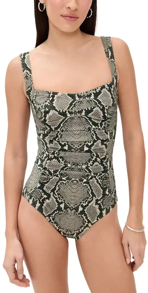 KARLA COLLETTO Lilith Snakeskin Print Underwire One Piece - Quartz Multicolor