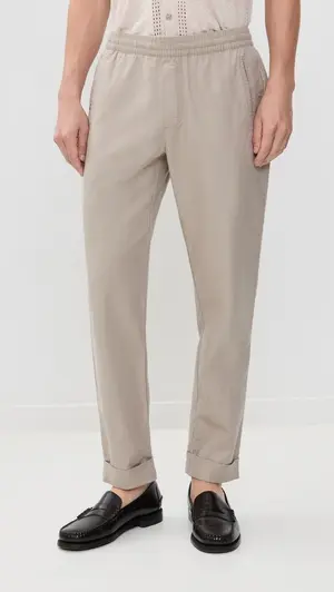 Onia Linen Cotton Stretch Cuff Pants