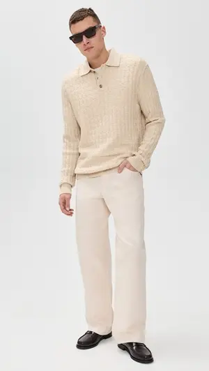 LES DEUX Gustav Squared Structure Knit Polo