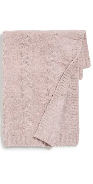 Barefoot Dreams Cozychic Braided Cable Receiving Blanket - Dusty Rose/dusty Mauve