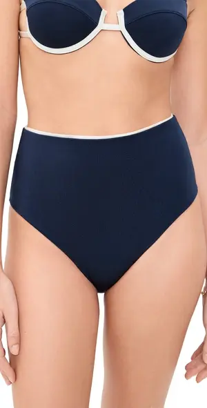ANCORA High-waisted Bikini Bottom - Navy