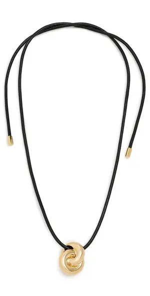 MARTHA CALVO Knot Cord Necklace - Gold/black