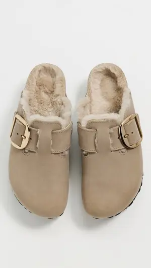 BIRKENSTOCK Boston Big Buckle Shearling Clogs