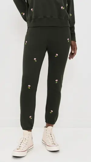 The Great. The Stadium Embroidered Roses Sweatpants