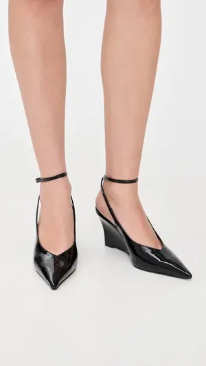 BLACK SUEDE STUDIO Eliana Pointed Toe Wedge Heels