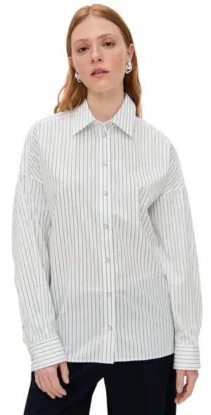Helmut Lang Placket Cinch Striped Shirt