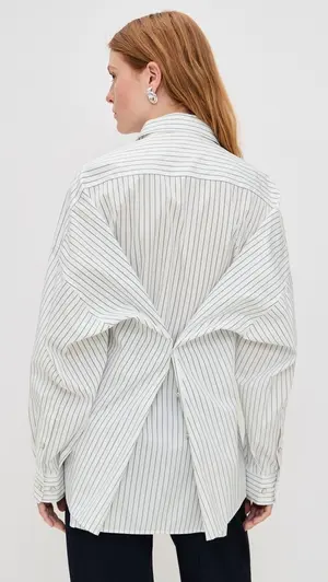 Helmut Lang Placket Cinch Striped Shirt