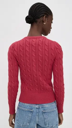Polo Ralph Lauren Cotton Cable Knit Long Sleeve Cardigan - Nantucket Red