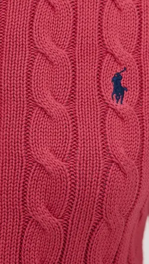 Polo Ralph Lauren Cotton Cable Knit Long Sleeve Cardigan - Nantucket Red