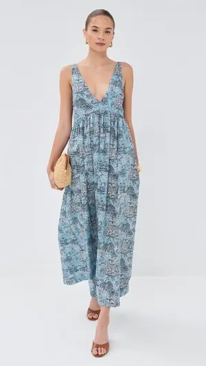 Staud Cyra Toile Print Maxi Dress