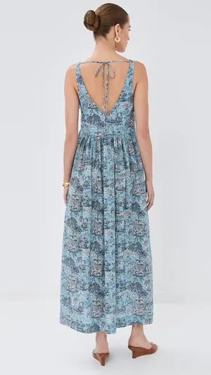 Staud Cyra Toile Print Maxi Dress