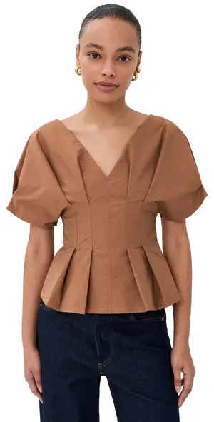 Simkhai Rozen Pleated Top - Chai