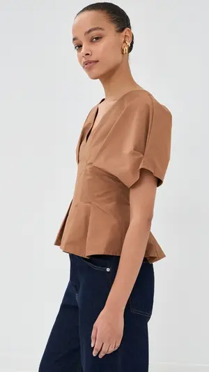 Simkhai Rozen Pleated Top - Chai