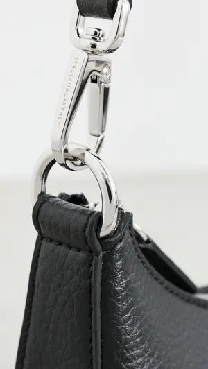 Stella McCartney Embossed Logo Hobo Shoulder Bag - Black