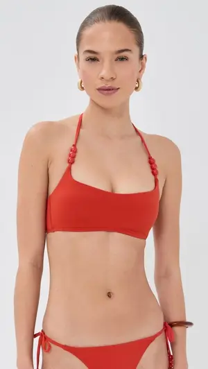 Staud Laird Bikini Top - Flame