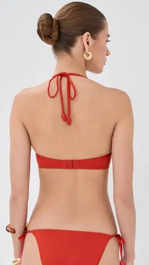 Staud Laird Bikini Top - Flame