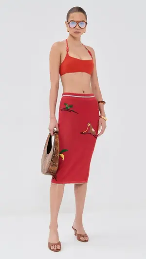 Staud Laird Bikini Top - Flame
