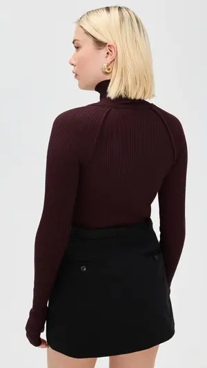 Helmut Lang Layered Shrug Turtleneck - Mahogany