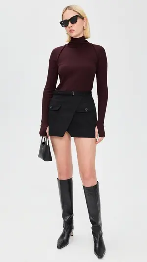 Helmut Lang Layered Shrug Turtleneck - Mahogany