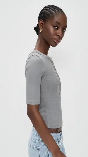 Citizens Of Humanity Nali Short Sleeve Henley Tee