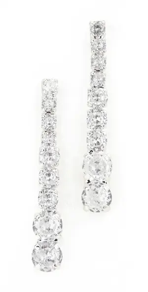 Maison Irem Sadet Crystal Drop Earrings - Silver