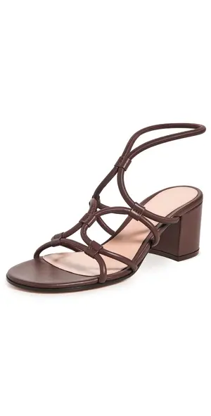 GIANVITO ROSSI Strappy Nappa Heels - Brown