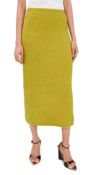 LE BOP Ines Knit Midi Skirt - Chartreuse