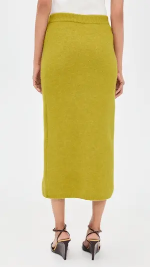 LE BOP Ines Knit Midi Skirt - Chartreuse