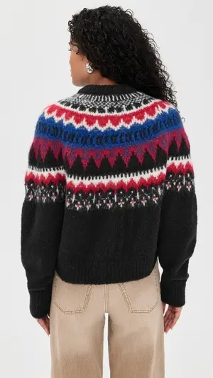Closed Fair Isle Knit Zip Cardigan