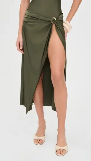 Simkhai Kora Wrap Midi Skirt