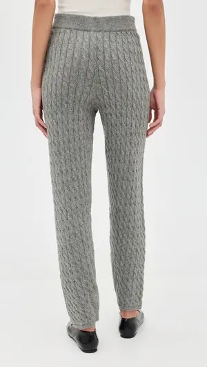 LE BOP Cable Knit Joggers - Heather Grey