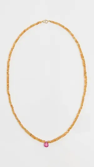 Jia Jia Citrine And Ruby Teardrop Necklace