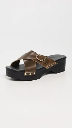 ANCIENT GREEK SANDALS Marilisa Sabot Sandals - Khaki