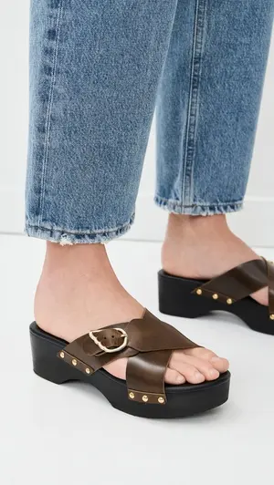 ANCIENT GREEK SANDALS Marilisa Sabot Sandals - Khaki
